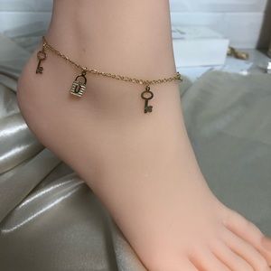 Jewelry | 18k Gold Filled Key Lock Anklet | Poshmark